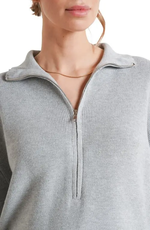 NOM MATERNITY Blaire Maternity Half-zip Sweater - Grey