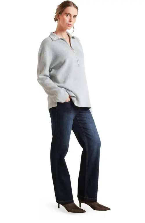 NOM MATERNITY Blaire Maternity Half-zip Sweater - Grey
