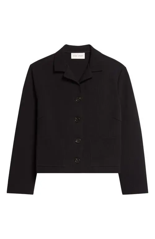 HIGH SPORT Maude Seersucker Jacket - Black/black