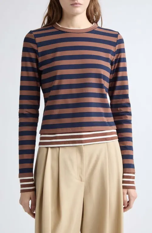 Monse Asymmetric Twisted Striped T-shirt - Brown Multi