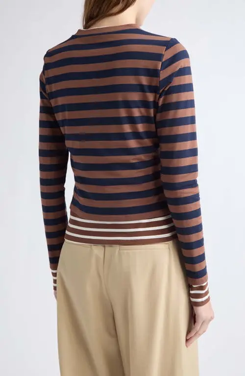 Monse Asymmetric Twisted Striped T-shirt