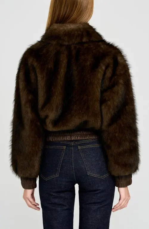 WAYF Nathalie Faux Fur Jacket - Brown