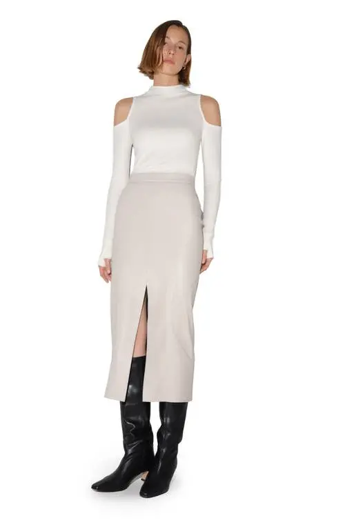 MARCELLA Nerida Faux Leather Midi Skirt