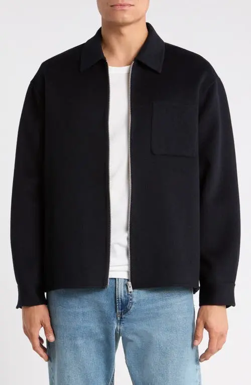 FRAME Double Face Zip Shirt Jacket - Dark Navy