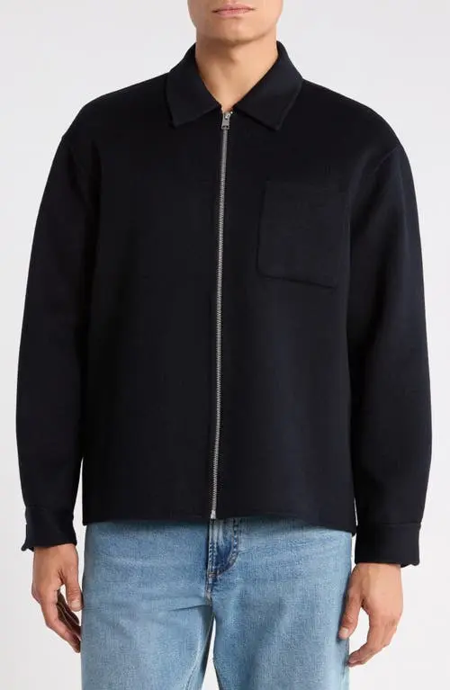 FRAME Double Face Zip Shirt Jacket - Dark Navy
