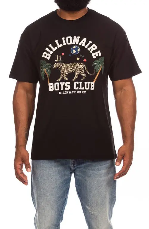 BILLIONAIRE BOYS CLUB Leopard Embroidered Appliqué Cotton T-shirt
