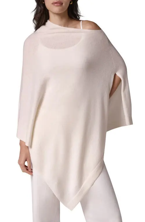 Donna Karan New York Asymmetric Wool & Cashmere Poncho - Cream
