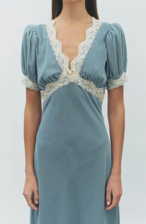 MAUDE CLUB Sabrina Lace Trim Maxi Dress