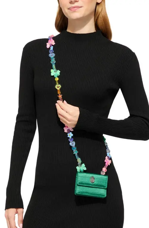 Kurt Geiger Micro Tutti Fruiti Croc Embossed Leather Crossbody Bag