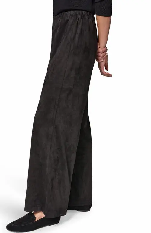 Donna Karan New York Microsuede Mid Rise Wide Leg Pants