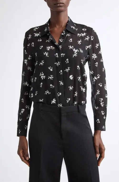 Lafayette 148 New York Scottie Embellished Silk Blouse