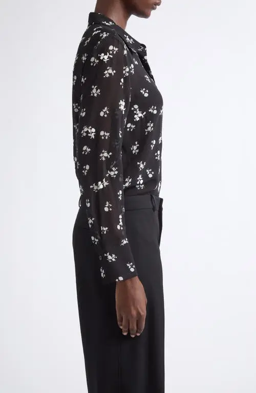 Lafayette 148 New York Scottie Embellished Silk Blouse