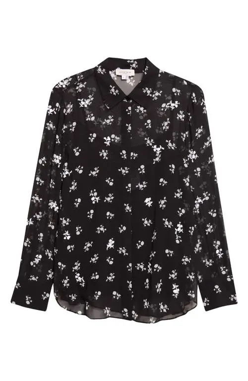 Lafayette 148 New York Scottie Embellished Silk Blouse