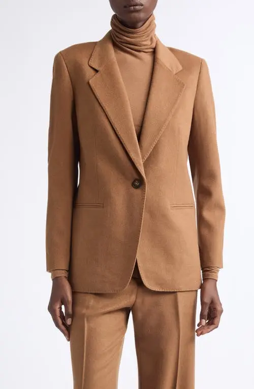 Lafayette 148 New York Camel Hair Single Button Jacket - Vicuna