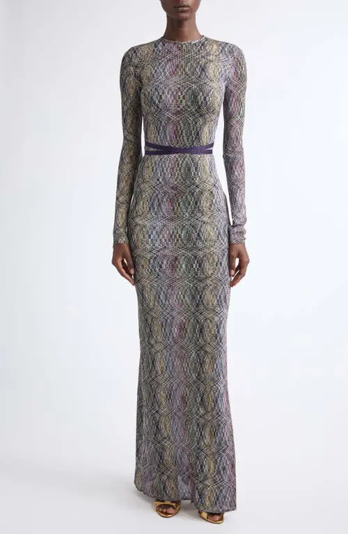 Missoni Space Dyed Metallic Long Sleeve Maxi Dress - Smson