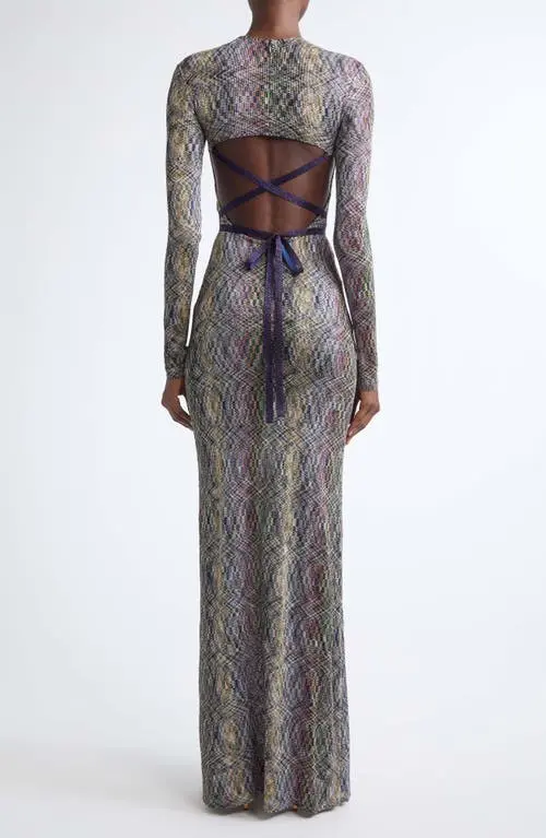 Missoni Space Dyed Metallic Long Sleeve Maxi Dress - Smson