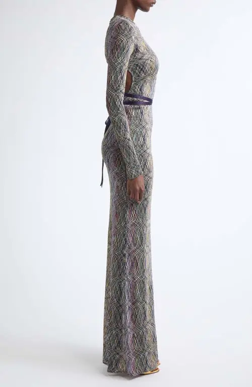 Missoni Space Dyed Metallic Long Sleeve Maxi Dress - Smson