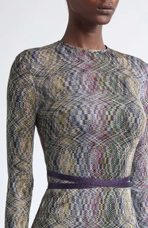 Missoni Space Dyed Metallic Long Sleeve Maxi Dress - Smson