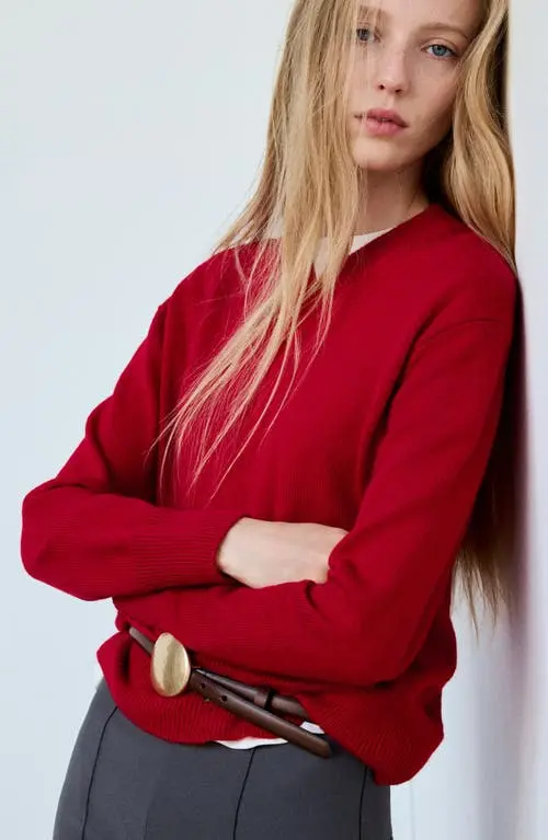 Mango Limoni V-neck Sweater - Red