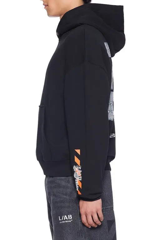 L/AB C/O OFF-WHITE Off Active Duct Tape Hoodie - Black