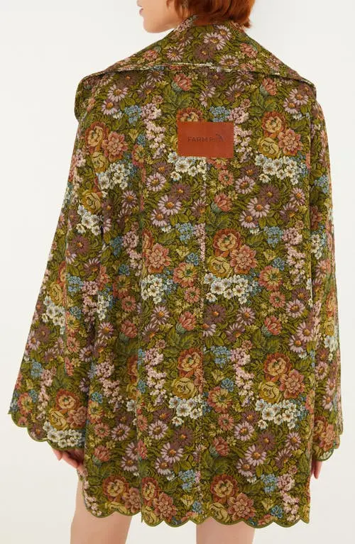 Farm Rio Flower Jacquard Trench Coat