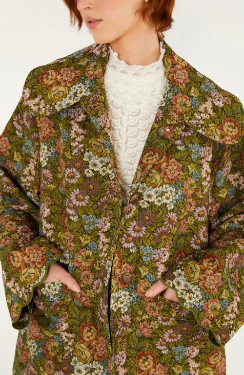 Farm Rio Flower Jacquard Trench Coat