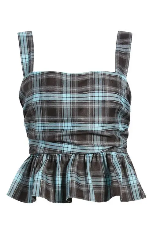 PETAL & PUP Alana Plaid Peplum Top