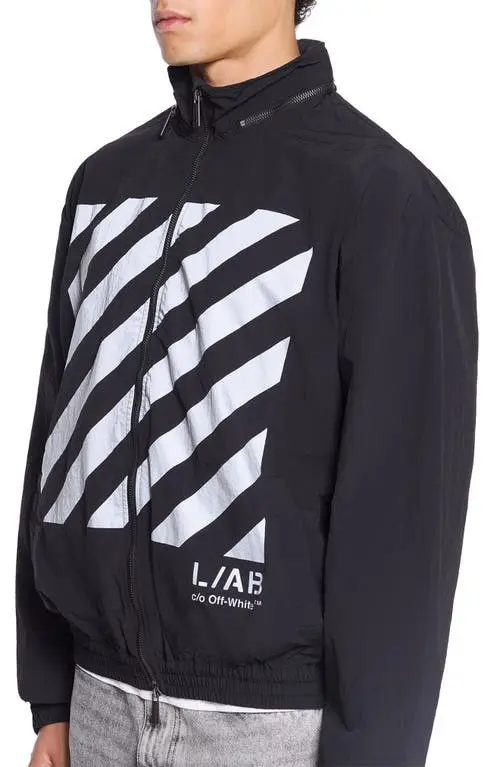 L/AB C/O OFF-WHITE Reflective Diagonal Windbreaker Jacket