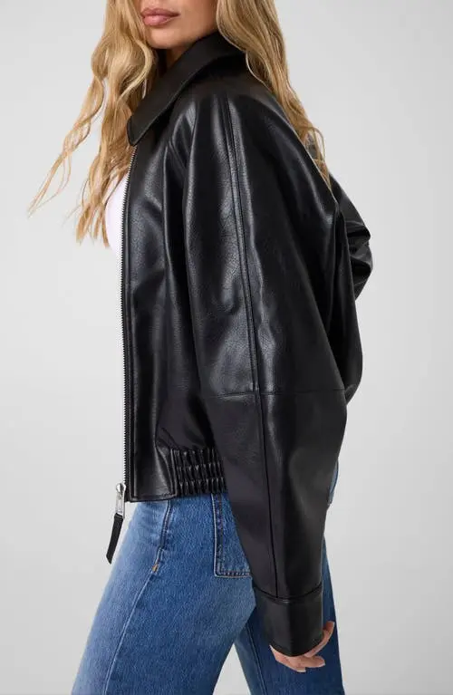 Guess Audrine Faux Leather Bomber Jacket