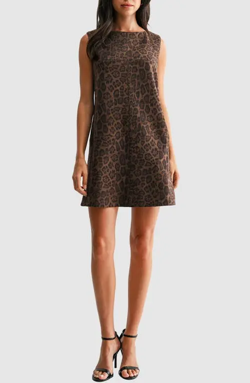 QUINCY MAE Faux Suede Shift Minidress