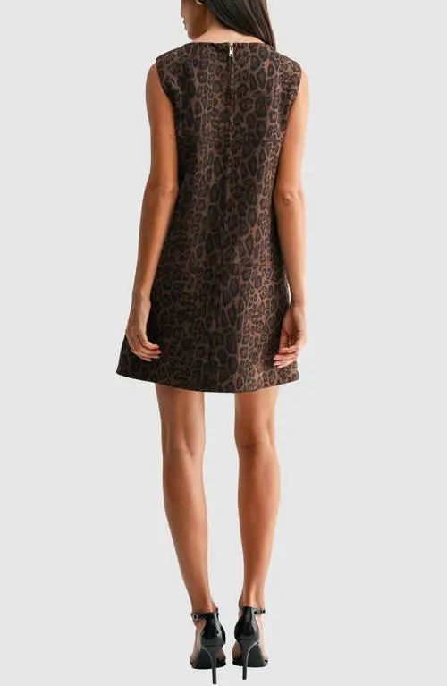 QUINCY MAE Faux Suede Shift Minidress