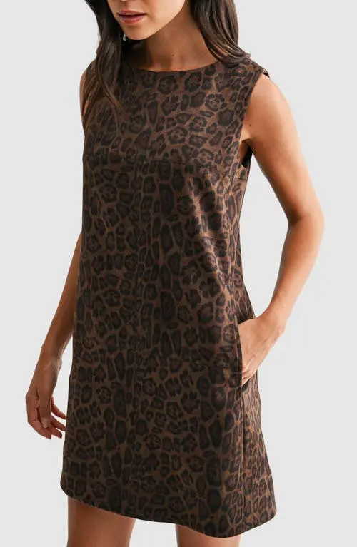 QUINCY MAE Faux Suede Shift Minidress