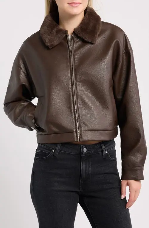 THREAD & SUPPLY Faux Leather Zip Jacket
