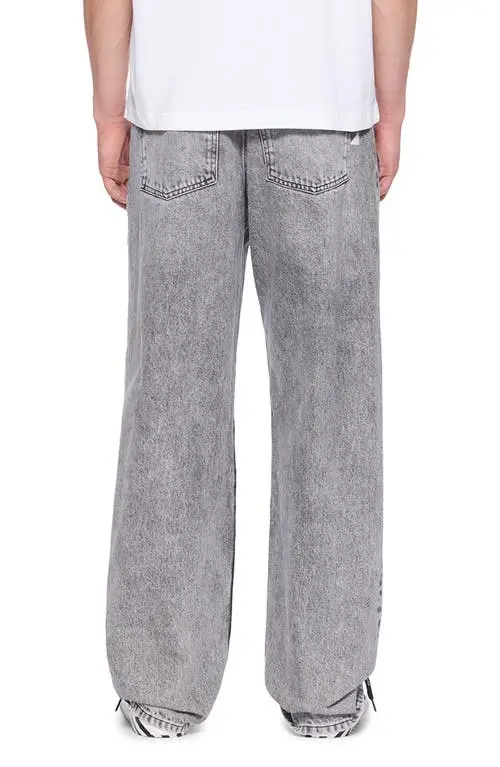 L/AB C/O OFF-WHITE Piped Straight Leg Jeans - Smoke Fade