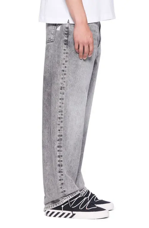L/AB C/O OFF-WHITE Piped Straight Leg Jeans - Smoke Fade