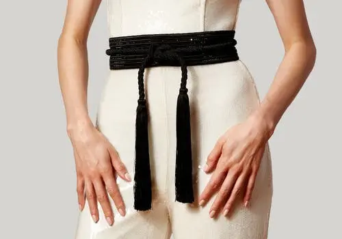 Judith Leiber Wrap Corded Belt Silk Cord - Silver Jet