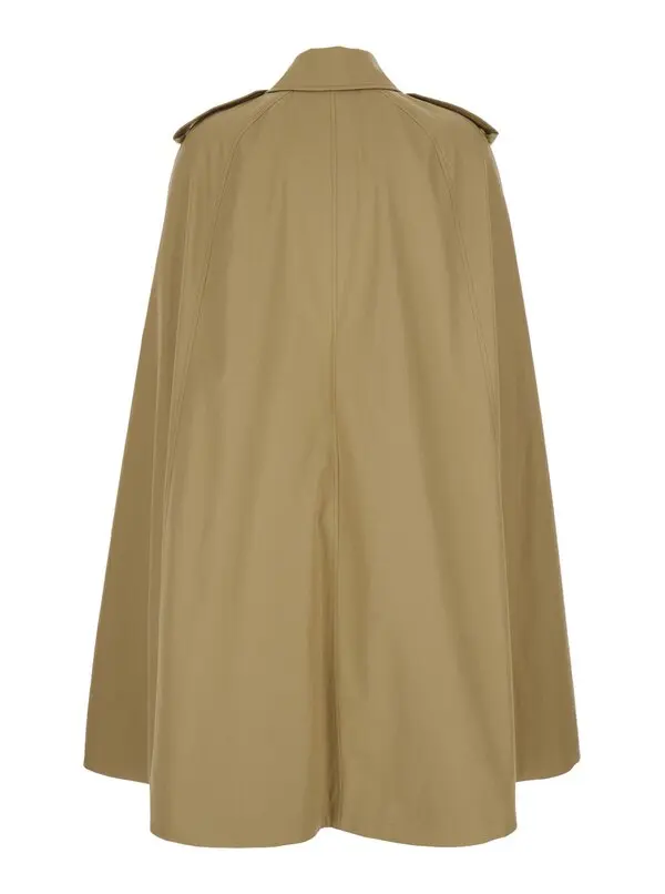 Burberry Bellemont Beige Cape With Classic Collar And Front Belt In Cotton For - Multicolor