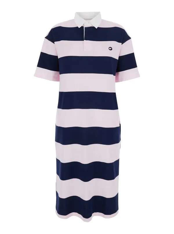 Coperni Dress With All-over Striped Motif And Embroidered Logo On Front In Cotton - Multicolor