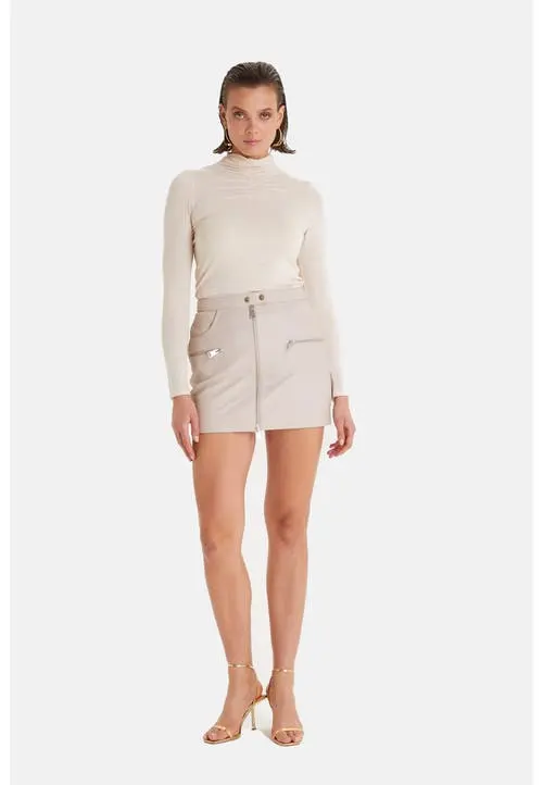 FURNIQ UK Leather Fashion Skirt
