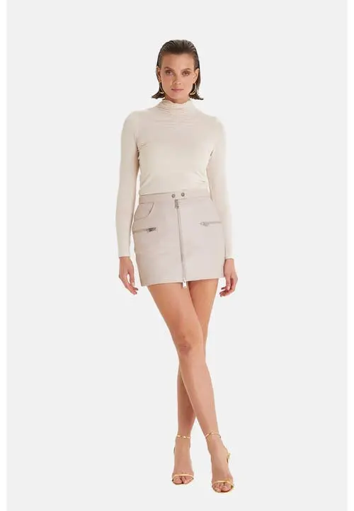 FURNIQ UK Leather Fashion Skirt