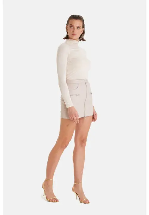 FURNIQ UK Leather Fashion Skirt