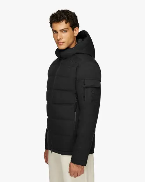 QUARTZ CO. Franklin Edition | Hooded Down Midweight Jacket - Black