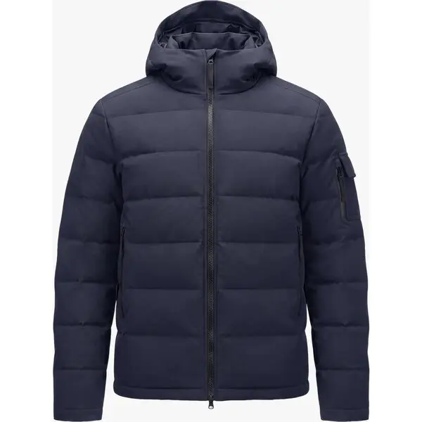 QUARTZ CO. Franklin Edition | Hooded Down Midweight Jacket - True Navy