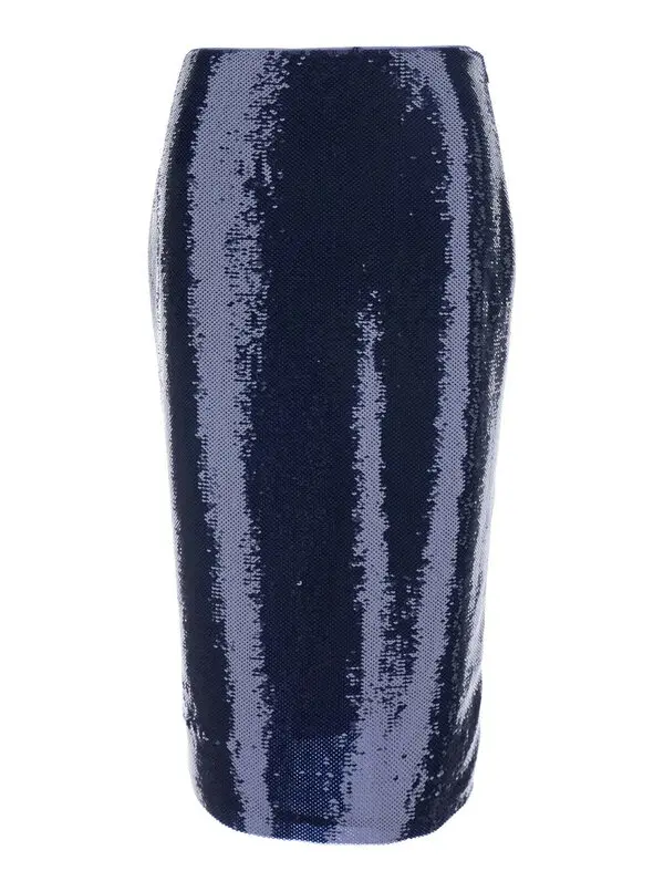 TOM FORD Blue Skirt With All-over Sequins In Stretch Tech Fabric For - Multicolor