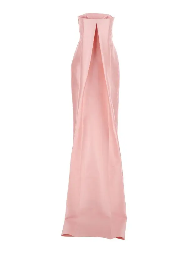 Solace London Kiki Midaxi Dress Pink Long Dress With V-neck And Pleated Details In Polyester