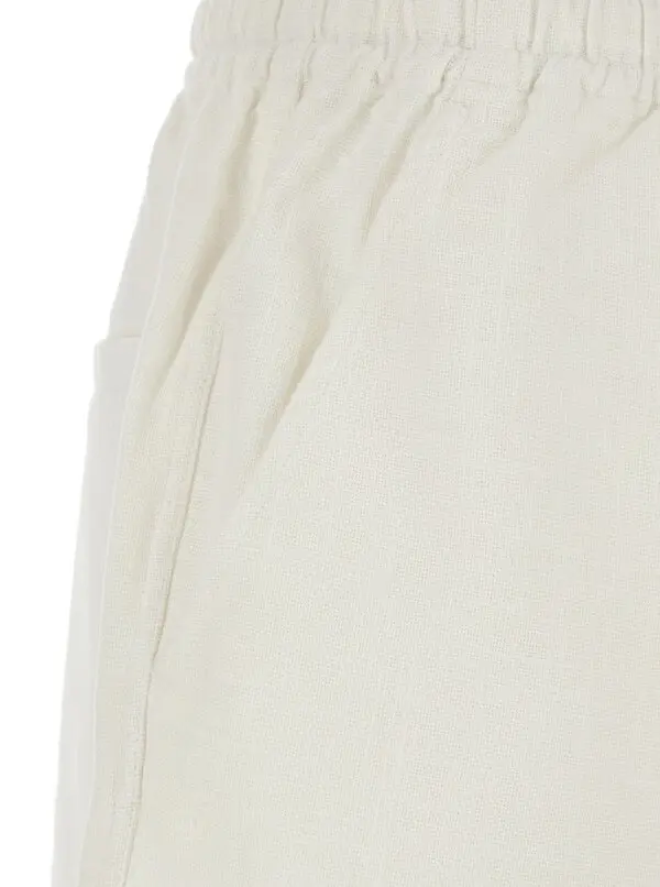 Isabel Marant Étoile Balyme White Shorts With Elastic Waist And Drawstring And Scalloped Hem In Cotton For - Multicolor
