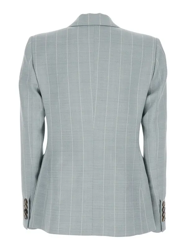 BLAZÉ MILANO After You' Light Double-breasted Jacket With Peak Revers And Striped Motif In Viscose Blend For - Blue