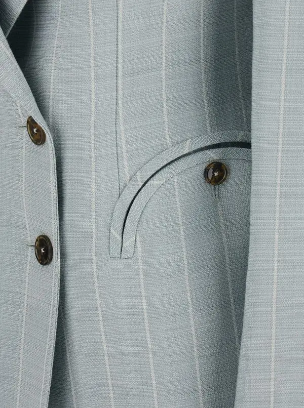 BLAZÉ MILANO After You' Light Double-breasted Jacket With Peak Revers And Striped Motif In Viscose Blend For - Blue