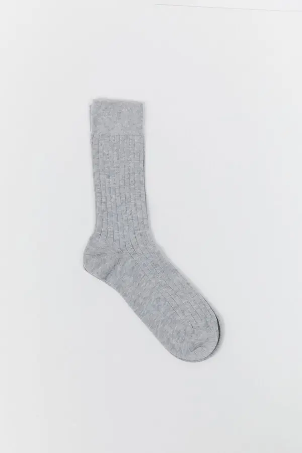 ST. AGNI Cotton Socks - Grey Marle