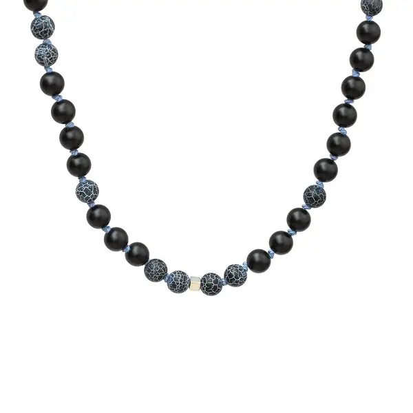 AMONTA Black / Blue / Silver Slate – Matt Spinel & Agate - Black/blue/silver